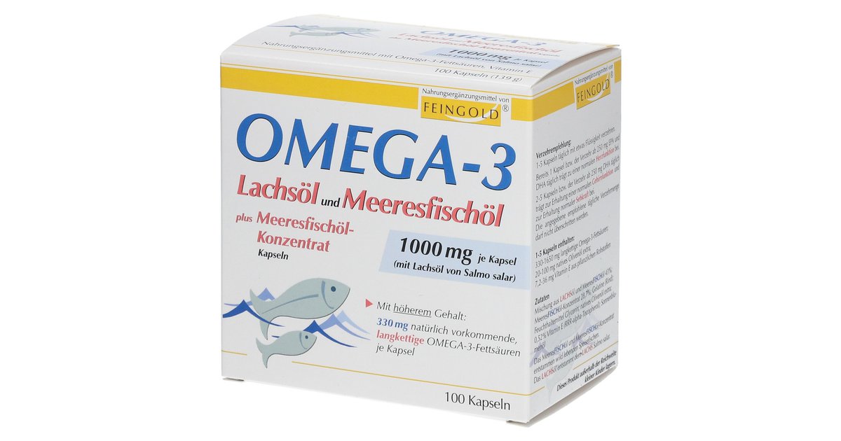 Feingold Omega-3 Lachsöl und Meeresfischöl Kapseln