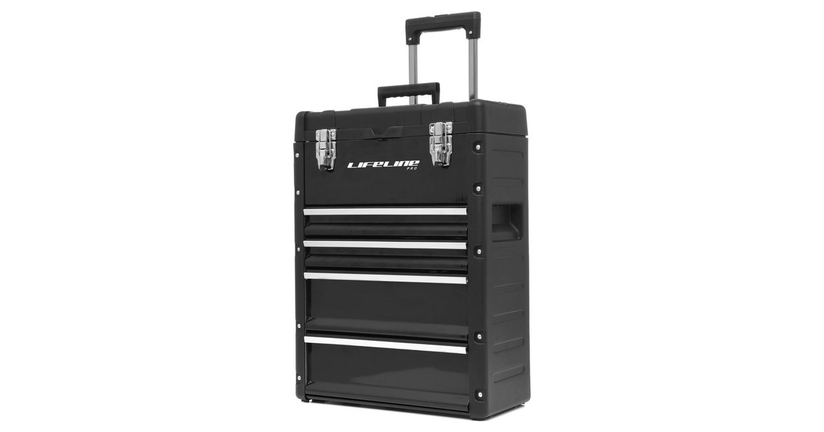 Lifeline X-Tools Pro Werkzeugkoffer mit Rollen - Black