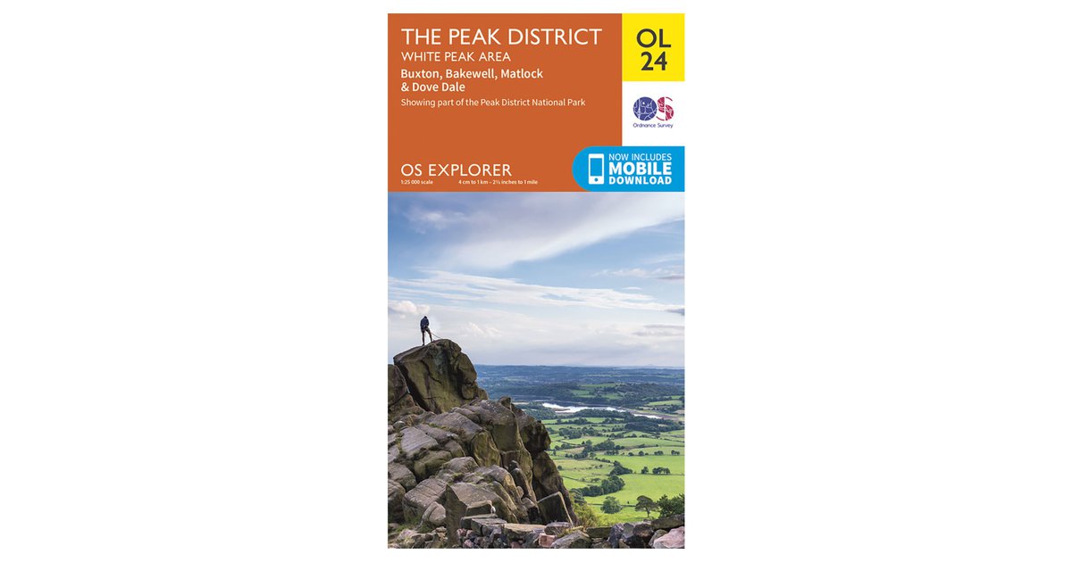 Ordnance Survey OL24 The Peak District - White Peak Area Map - Os Explorer