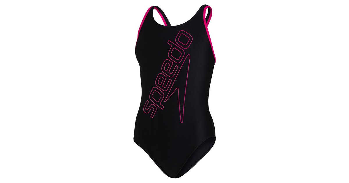 Speedo Girls Boom Logo Placement Flyback Black