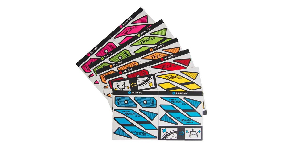 SRAM Rise 60 Mtb 275 2 Wheels Complete Decal Kit Mehrfarbig