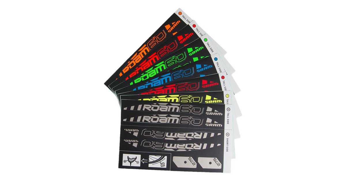 SRAM Roam 60 Mtb 2 Wheels Complete Decal Kit Schwarz