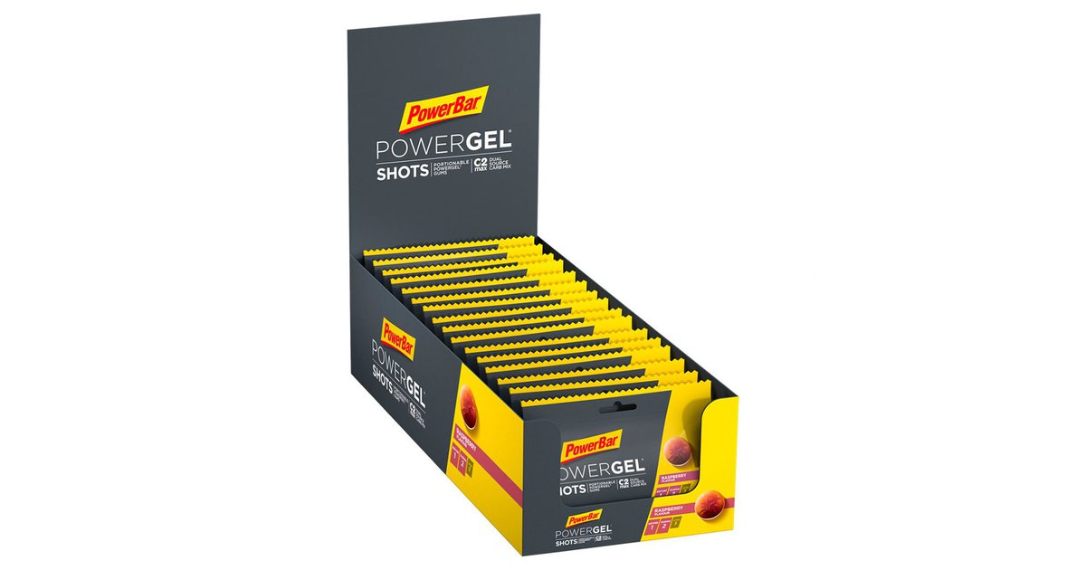 Powerbar Powergel Shot 60g 24 Einheiten Himbeere Energie Gummies Kasten