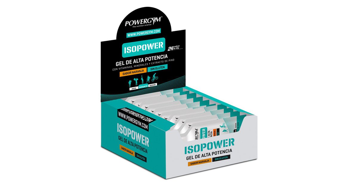 Powergym Isopower Schachtel Mit Energiegelen Orange 40g 24 Einheiten