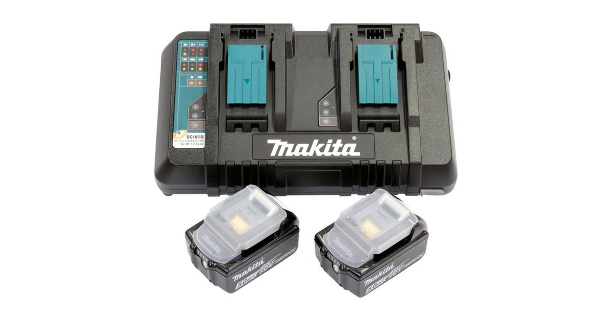 Makita »Power Source Kit Li 18 V 5,0 Ah« Akku-Ladestation (Set, inklusive 2 x 18 V Li-ionen Akkus)