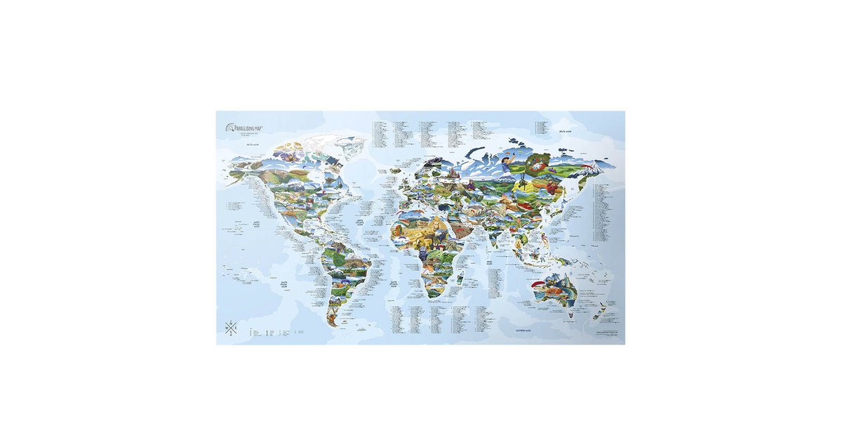 Awesome Maps Best Paragliding Spots In The World Karte