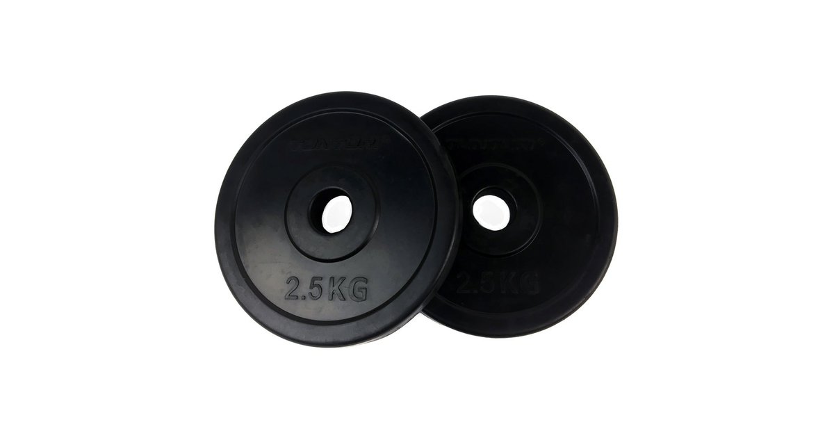 Tunturi Rubber Weight Plate 25kg 2 Units Schwarz 25 Kg