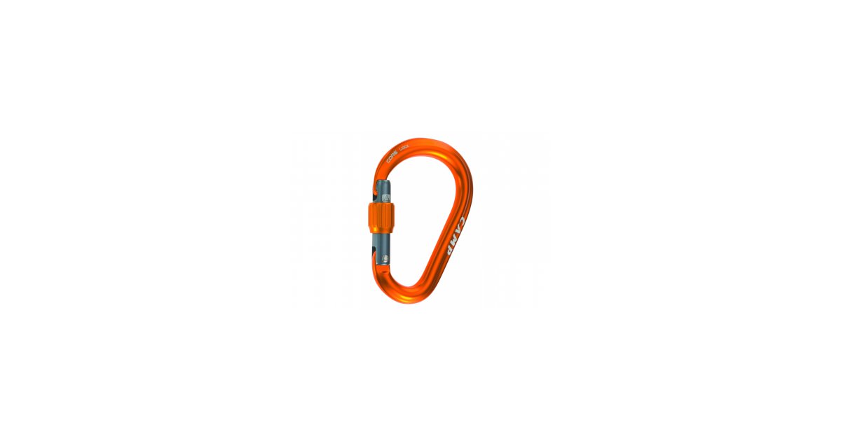 Camp core lock orange karabiner mit schraubklappe