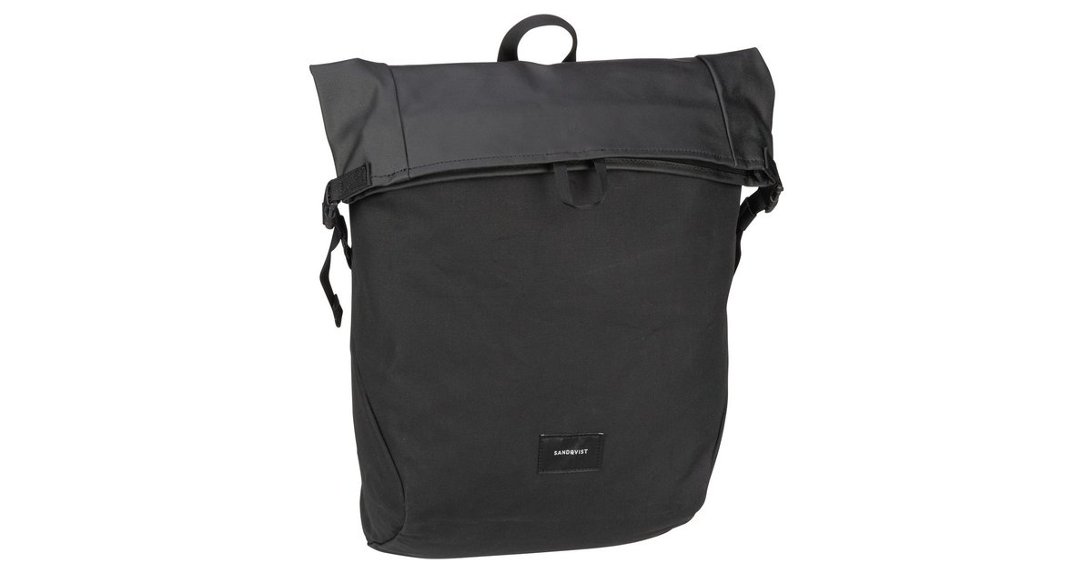 Sandqvist Alfred Rolltop Backpack in Schwarz (15 Liter), Rolltop Rucksack