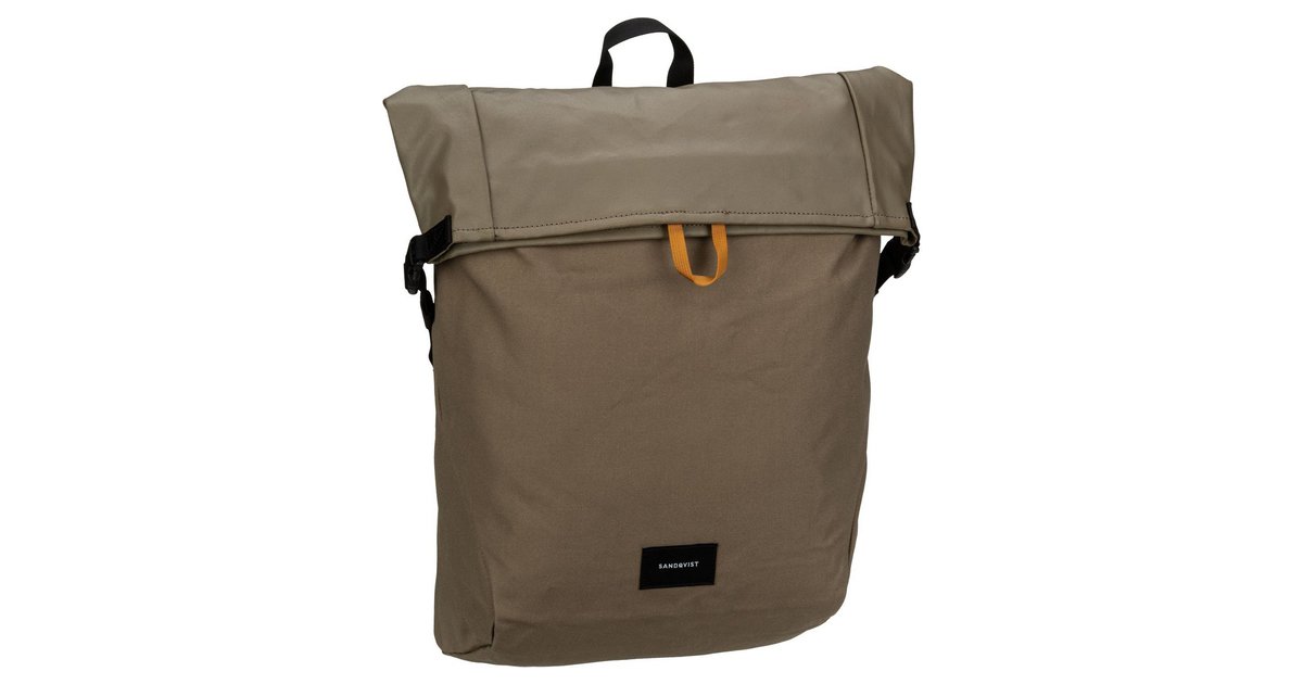 Sandqvist Kurierrucksack Alfred Rolltop Backpack Fossil/Orange Webbing ...
