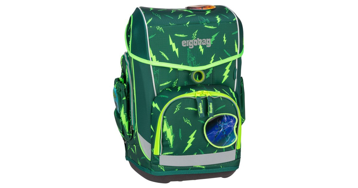 Ergobag cubo light Set LUMI in Grün (19 Liter), Schulranzen