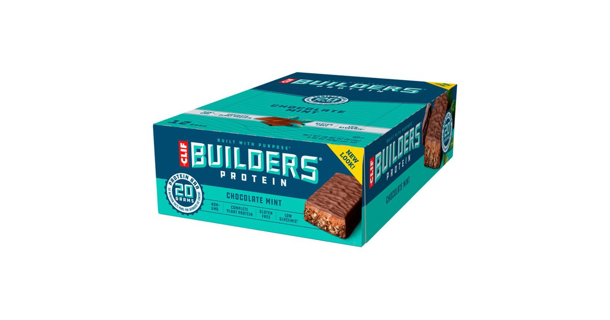 Clif Builders Bar 68g Chocolate Mint Energy Bars Box 12 Units Golden