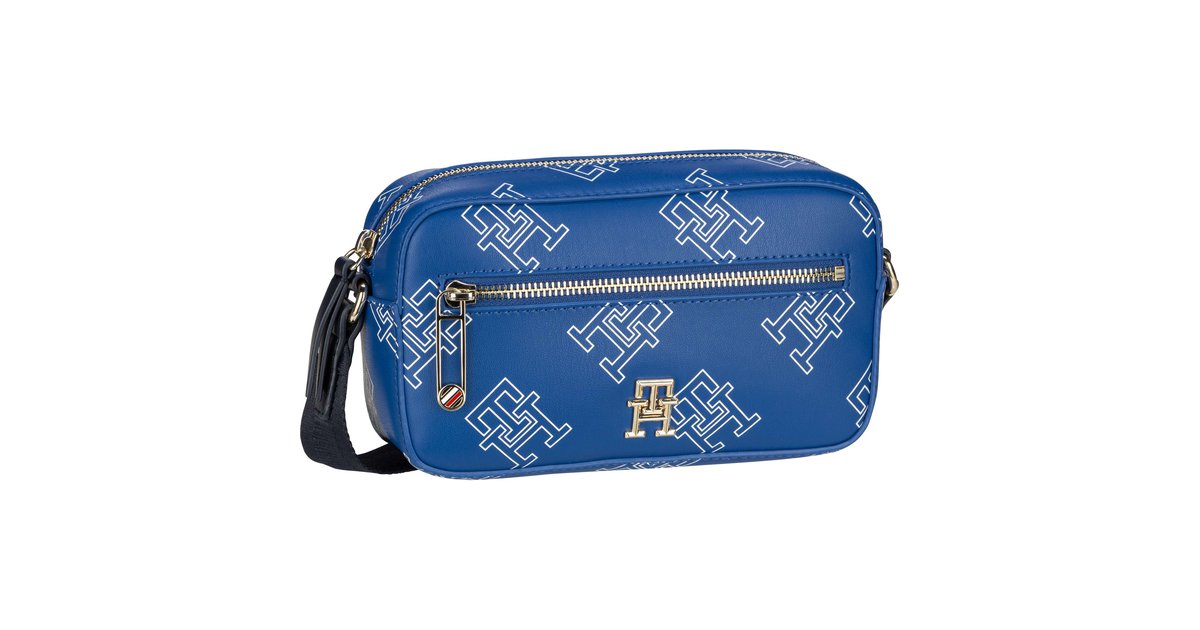 Tommy Hilfiger Iconic Tommy Camera Bag Mono PF23 in Blau (1.8 Liter), Umhängetasche