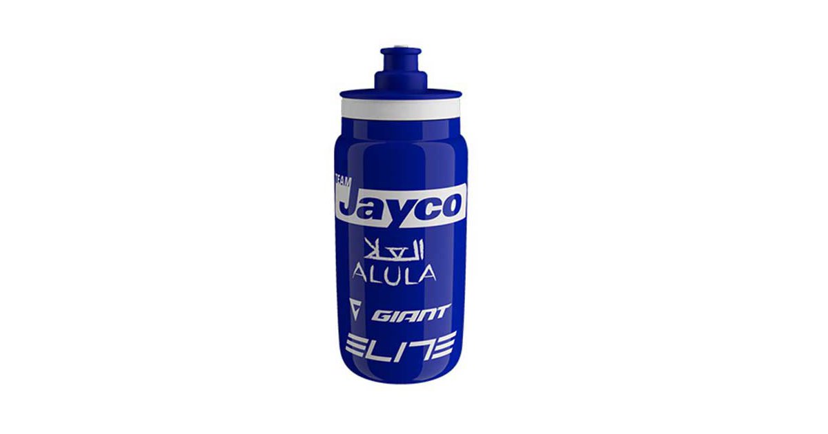 Elite Fly Team Jayco Alula 2023 Water Bottle 550ml Blau