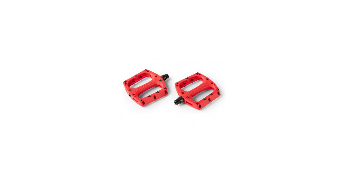 Dartmoor drift flat pedals red