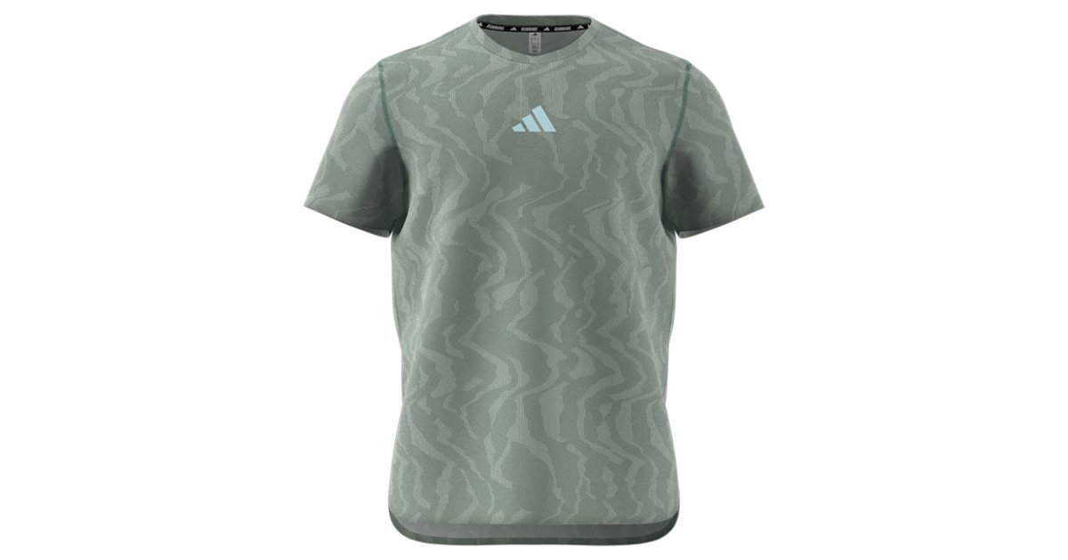 Adidas Ultimate Running Engineered CLIMACOOL+ T-Shirt Herren silber grün