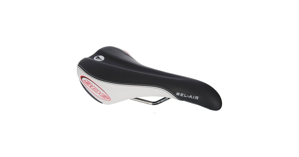 SDG Bel Air RL Titanium-Alu Sattel - Schwarz - Weiß} - 140mm Wide