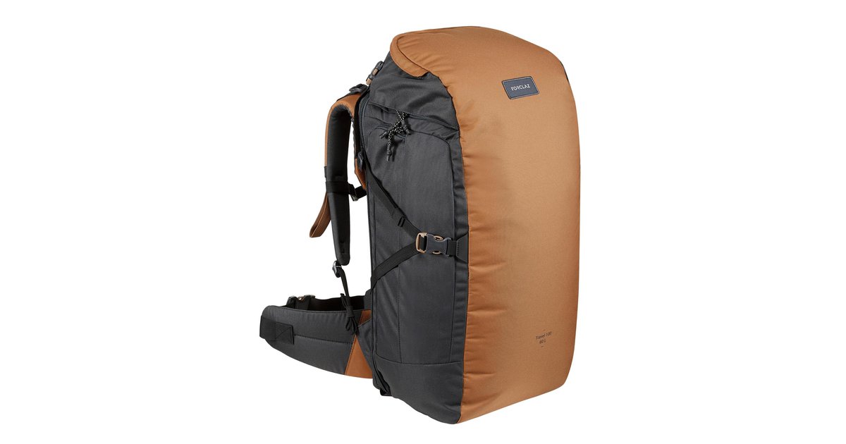 FORCLAZ Backpacking Rucksack Travel 100 60 Liter camel