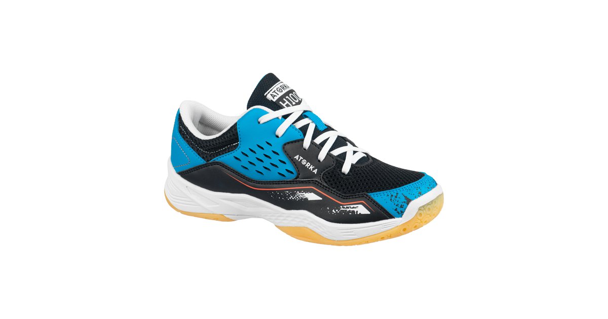ATORKA Handballschuhe H100 mit Schnürsenkeln Kinder blau/schwarz