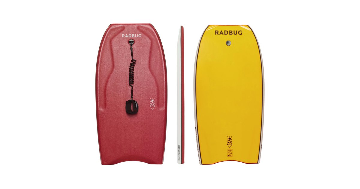 RADBUG Bodyboard 500 + Bizeps-Leash rot/gelb