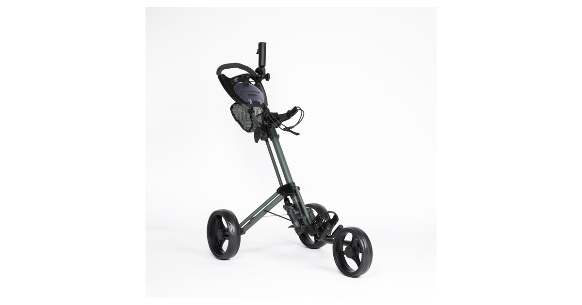 Inesis Golftrolley 900 3-Rad kompakt - khaki
