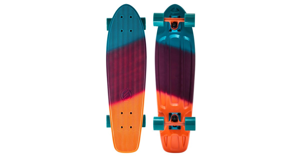 OXELO Cruiser-Skateboard Big Yamba Gradient koralle/blau