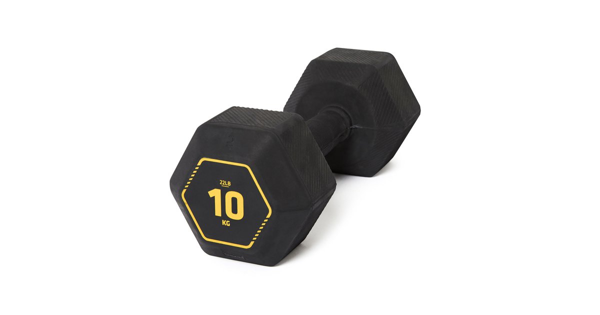 Corength Hantel 10 kg Crosstraining Krafttraining ‒ Hex Dumbbell schwarz
