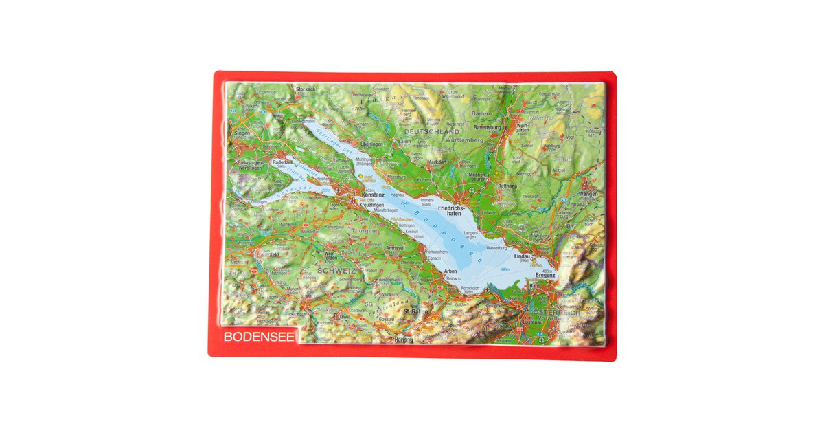 Georelief 3D Reliefpostkarte Bodensee