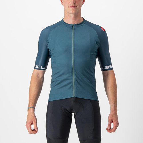 Castelli Entrata Vi Jersey deep teal/quetzal green-silver M