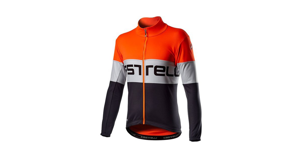 Castelli Prologo Jacket - Orange-Silver Gray-Dark Gray - M