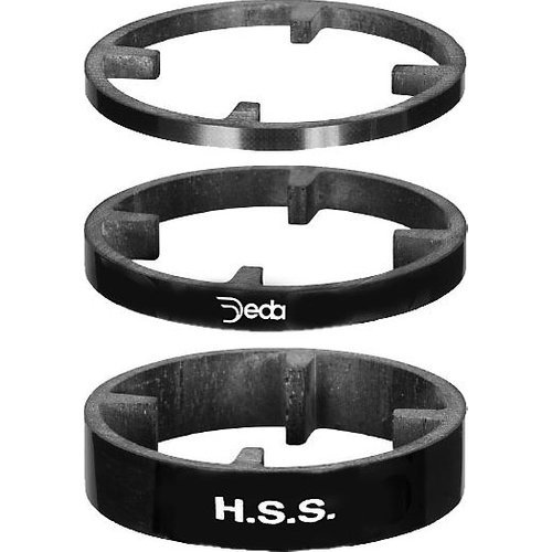 Deda Elementi HSS 50 Carbon Spacers 3pk - Schwarz - 3/5/10mm
