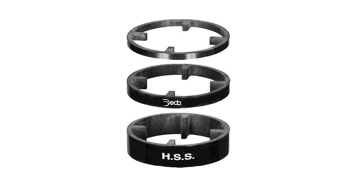 Deda Elementi HSS 50 Carbon Spacers 3pk - Schwarz - 3/5/10mm