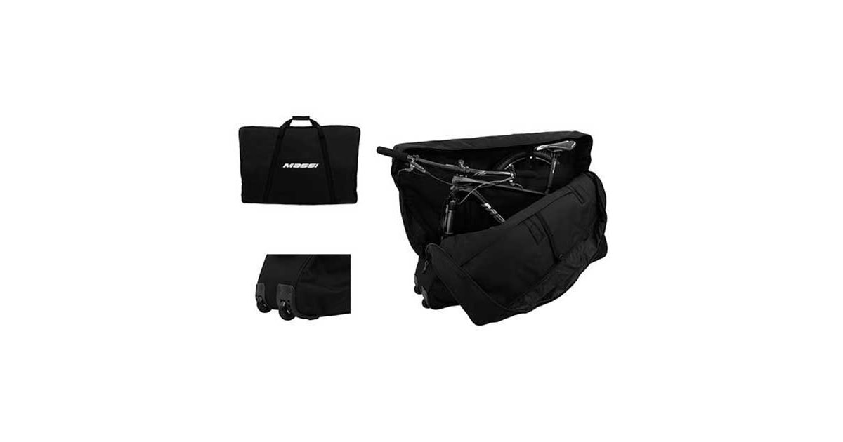 Massi Wheeled Bicycle Carrier Bike Travel Bag Schwarz