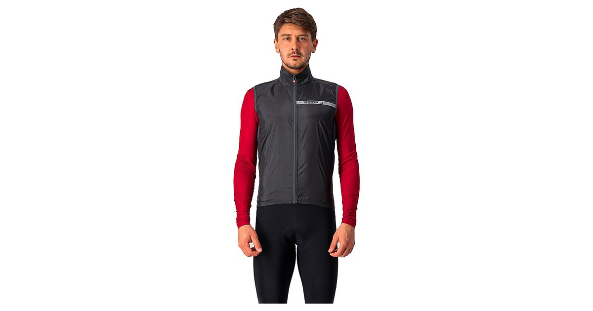 Castelli Squadra Stretch Vest - LIGHT BLACK-DARK GRAY} - L}