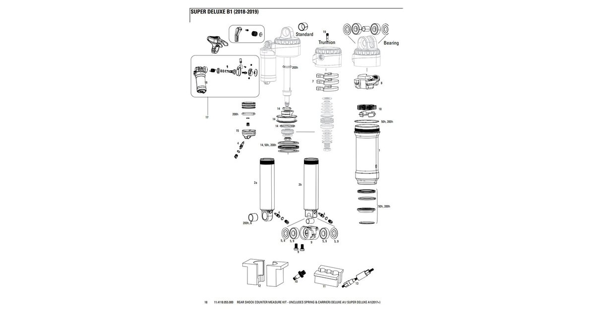 RockShox Rear Shock Counter Measure Kit For Deluxesuper Deluxe Set Schwarz