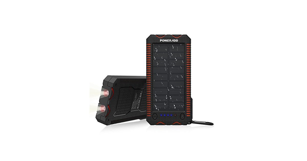 POWERADD Apollo 12000mAh Dual USB Tragbare Solar Ladegerät, Solar ...