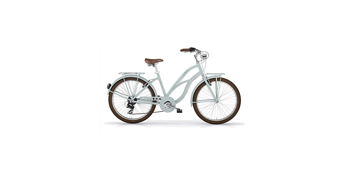 MBM Maui Cruiser Damen Fahrrad mit Korb, Damen, hellblau, Telaio 45 cm