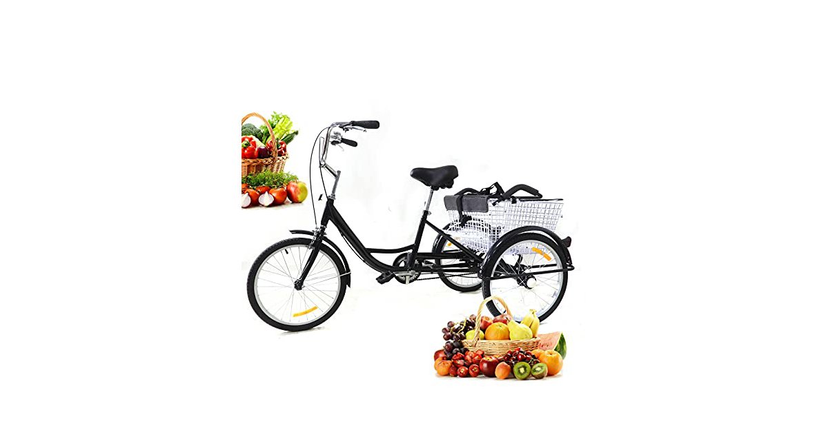 Aohuada Dreirad Erwachsene 3 Rad Fahrrad Cityräder 20 Zoll Einzelne ...