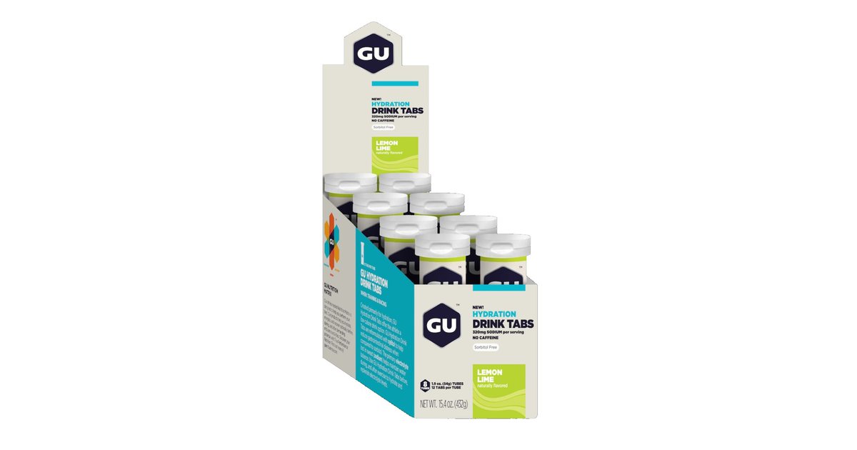 Gu Hydration Tabs Lemon Lime Karton (8 x 12 Tabs)
