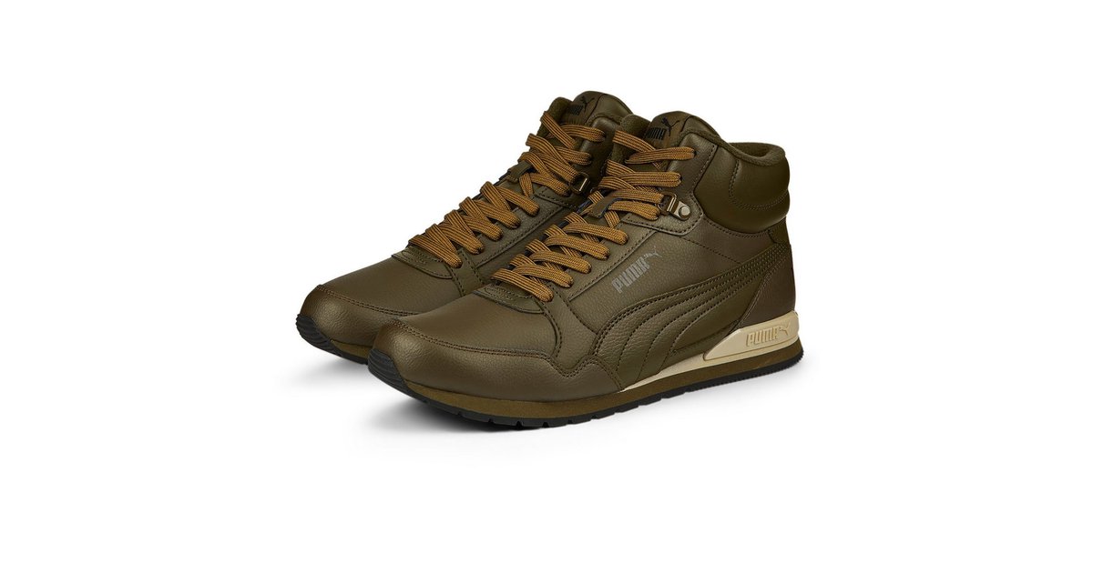 Puma ST Runner v3 Mid-Top Leder Sneaker Unisex deep olive/deep olive ...