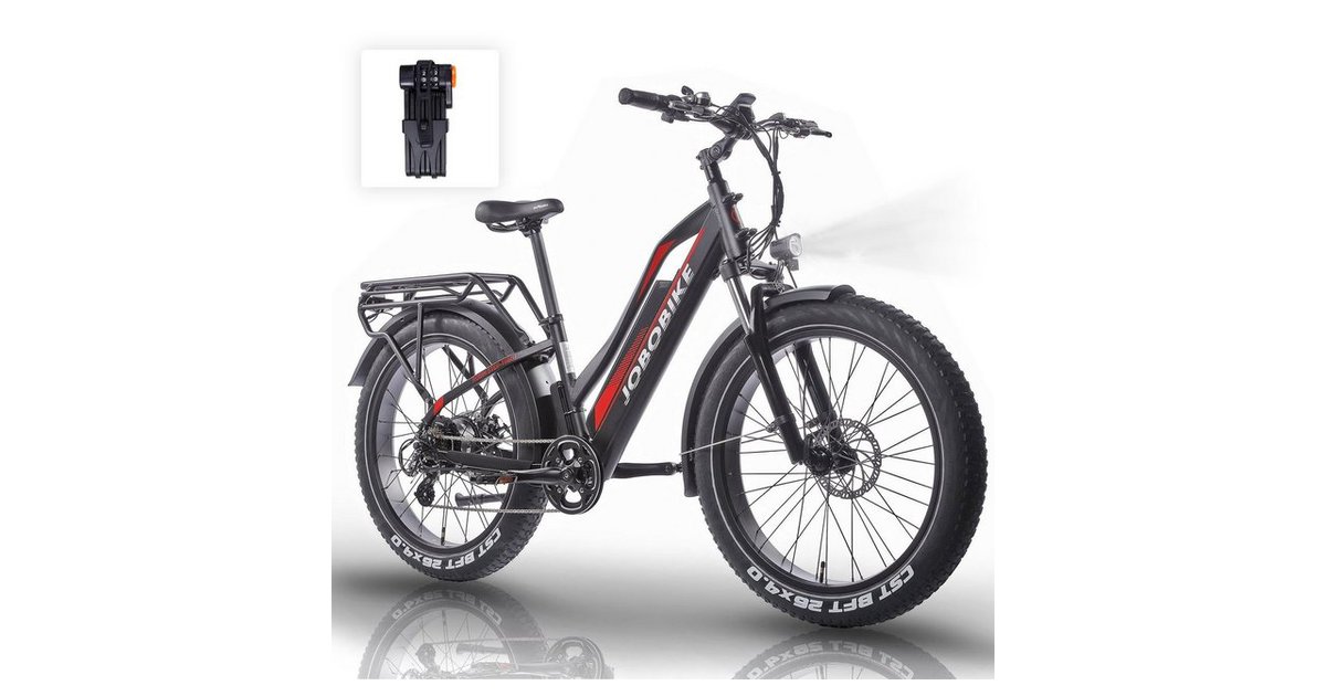 Jobobike E-Bike All-Terrain-Rad mit dicken Reifen Robin, 26 Zoll E ...