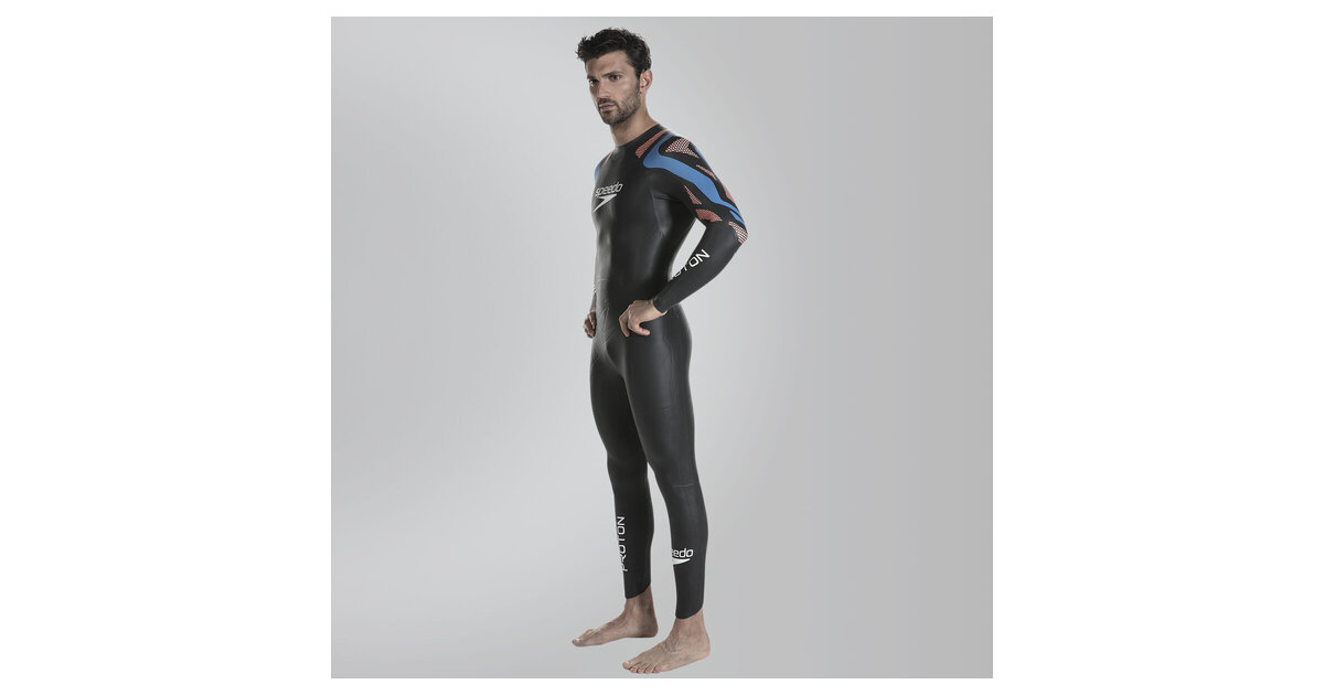 Speedo Herren Fastskin Proton Neoprenanzug, Schwarz/Rot - Size: MT